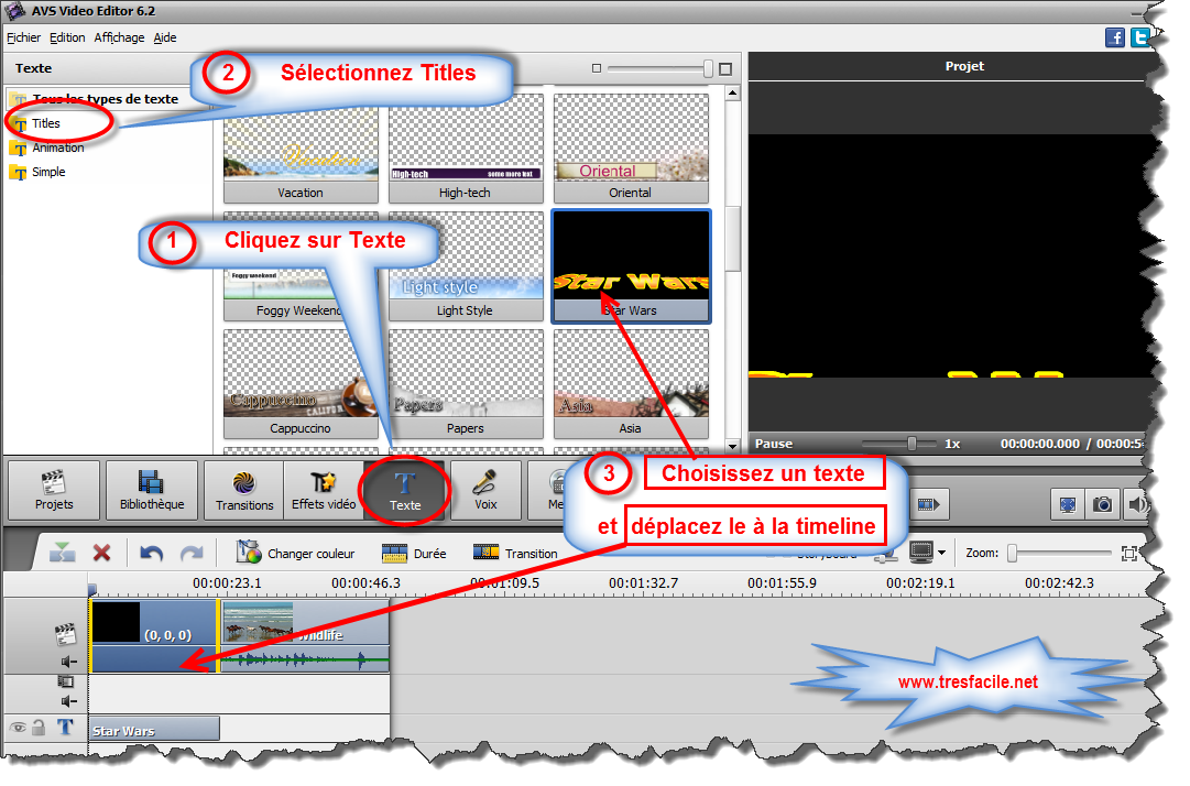 4 – Ajouter des textes et graphiques à la vidéo avec AVS Video Editor ...