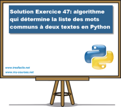 Solution Exercice 47: algorithme qui détermine la liste des mots ...