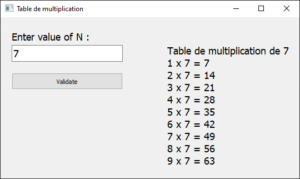 Solution Exercice 11 : Table de multiplication réalisée sur une fenêtre ...