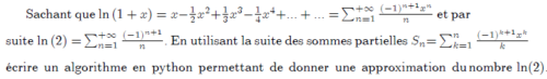 Solution Exercice 4: algorithme d’approximation de log de 2 en python ...