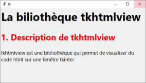 Afficher du contenu HTML sur Tkinter avec tkhtmlview – Très Facile